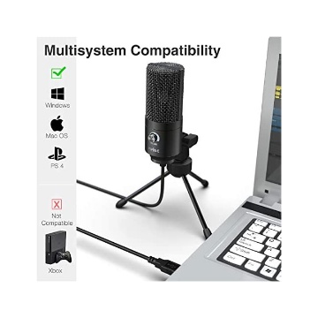 Micrófono USB Fifine Micrófono de grabación de condensador de metal para computadora portátil ...